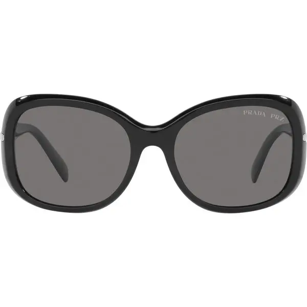 Prada 57mm Polarized Rectangle Sunglasses