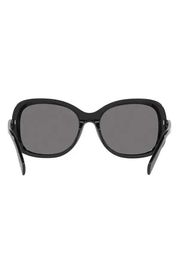 Prada 57mm Polarized Rectangle Sunglasses