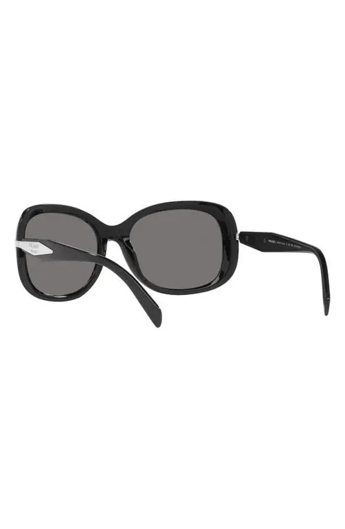 Prada 57mm Polarized Rectangle Sunglasses