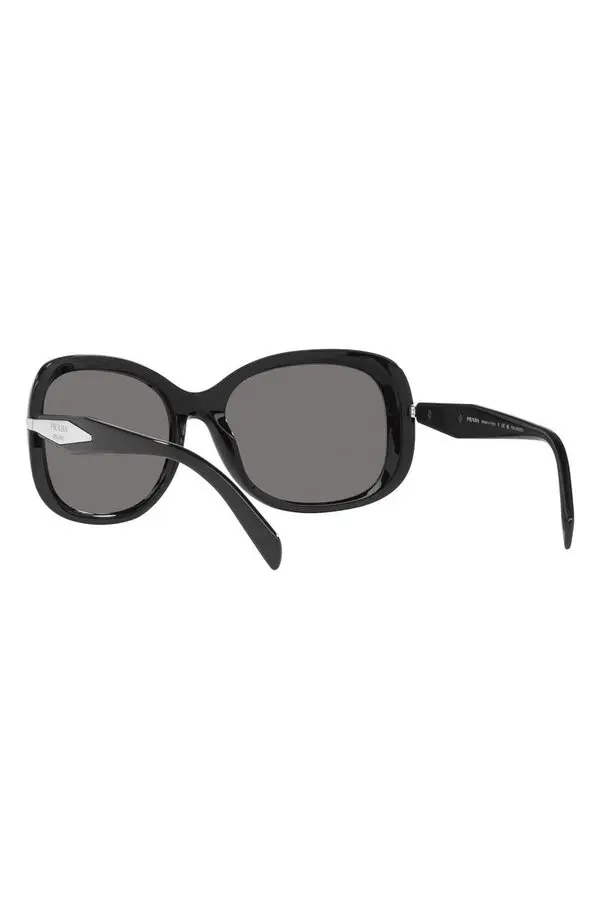 Prada 57mm Polarized Rectangle Sunglasses