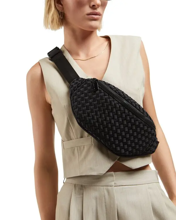 SOL AND SELENE Aim High Woven Neoprene Belt Bag - Black