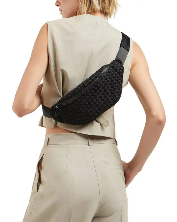 SOL AND SELENE Aim High Woven Neoprene Belt Bag - Black