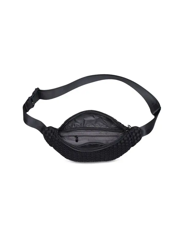 SOL AND SELENE Aim High Woven Neoprene Belt Bag - Black