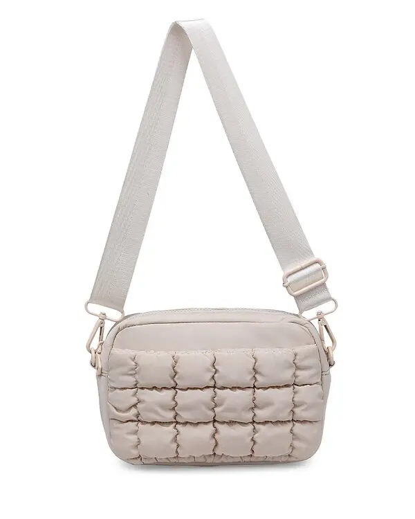 SOL AND SELENE Quilted Nylon Crossbody - Cream