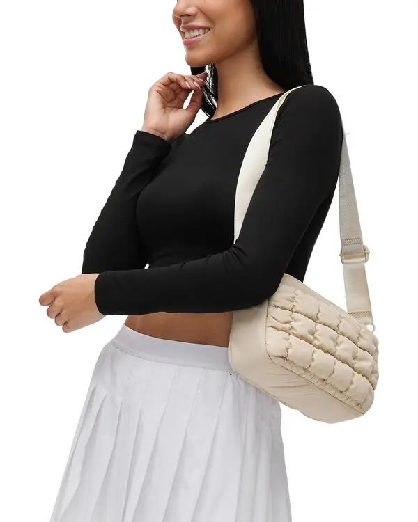 SOL AND SELENE Quilted Nylon Crossbody - Cream