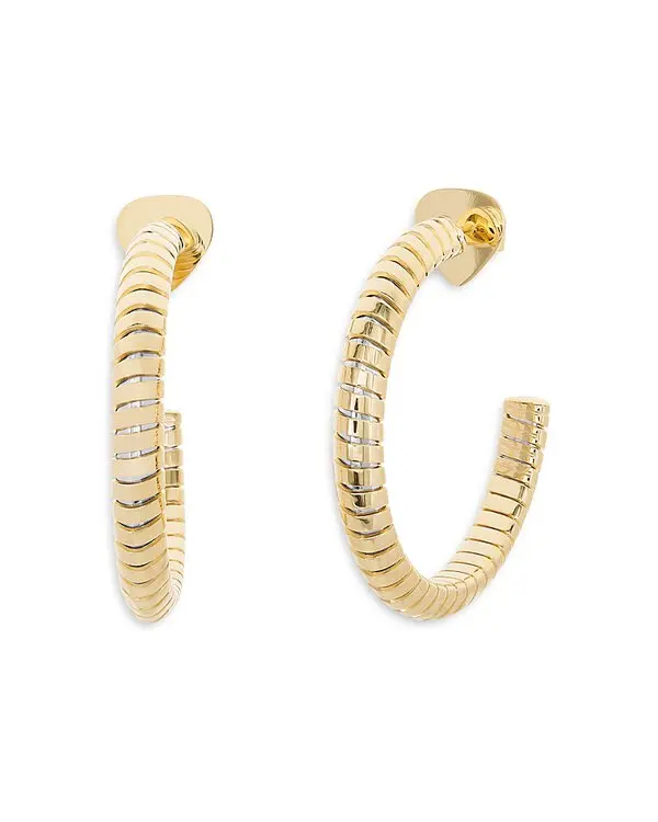 Marina B 18k Yellow Trisolina Hoop Earrings - Gold