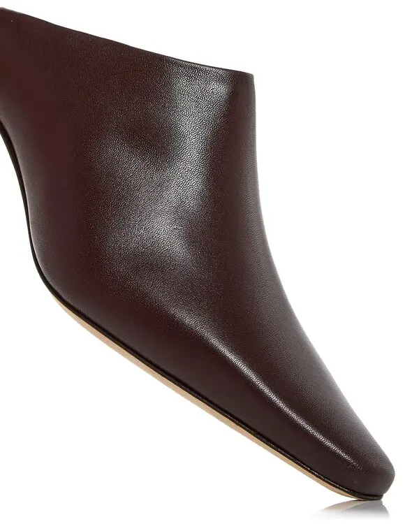 Staud Leather Mid-heel Mules - Espresso Leather