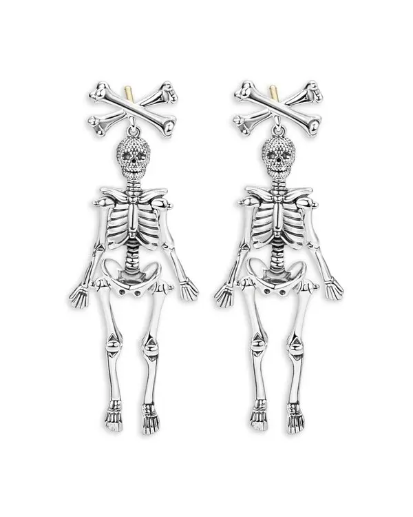 Lagos 14k Yellow Gold & Sterling Skeleton Drop Earrings