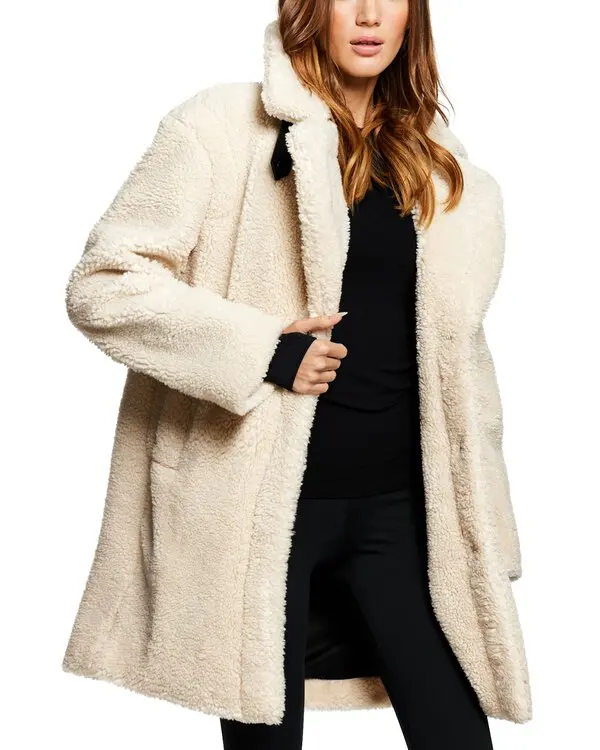 Sherpa Mid Length Coat Almond Editorialist