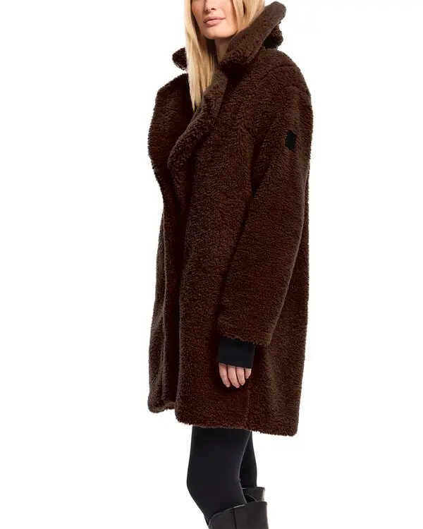 Sam. Sherpa Mid Length Coat - Chocolate