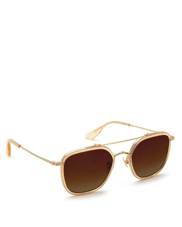 Krewe Aviator Sunglasses - Gold/brown Polarized Gradient