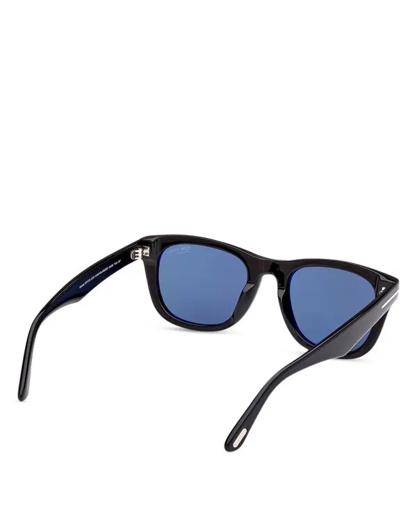 TOM FORD Kendel Square Sunglasses - Black/blue Polarized Solid