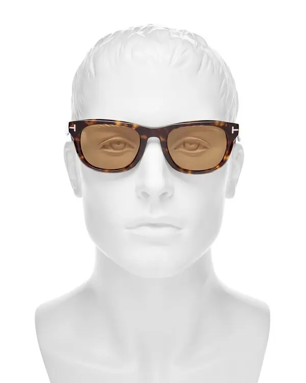 TOM FORD Kendel Square Sunglasses - Dark Havana/brown Polarized Solid