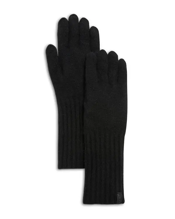 Vince Cashmere Knit Gloves - Black