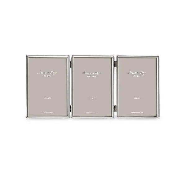 ADDISON ROSS 4 X 6 Triple Photo Frame - Silver