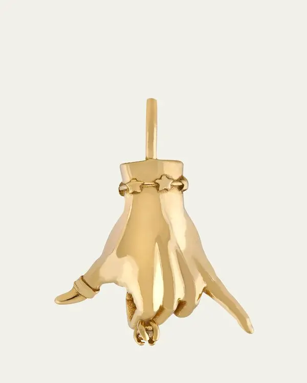 MAURA GREEN JEWELRY 14k Yellow Shaka Ladyfinger Diamond Pendant - Gold
