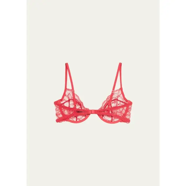 Kiki De Montparnasse Mon Cherie Lace Bra - Red