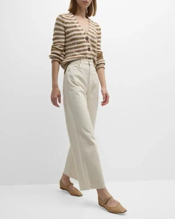 Veronica Beard Taylor Cropped Wide-leg Jeans