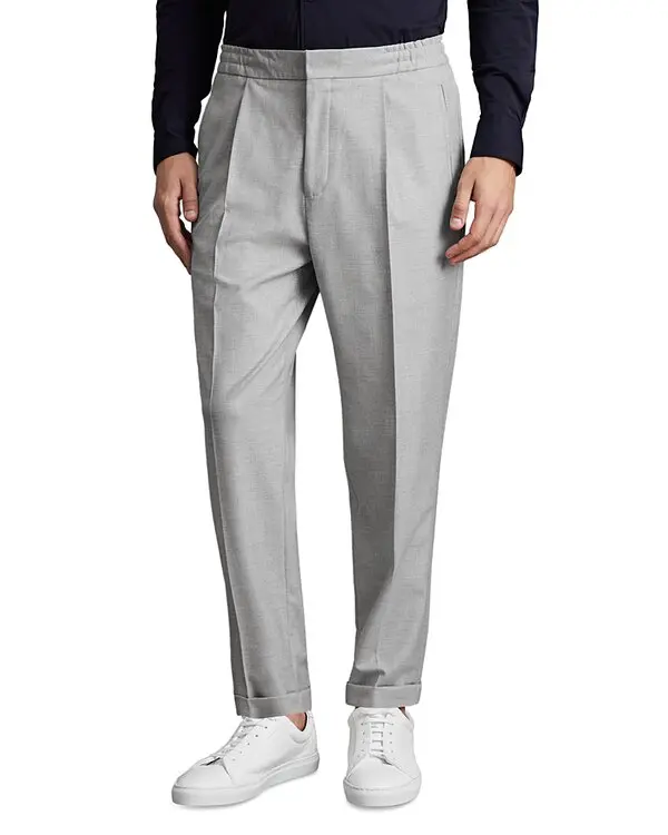 REISS Brighton Relaxed Pleated Trousers - Gray
