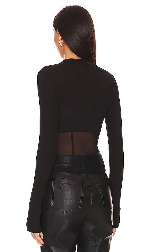 Michael Lauren Danton Rib Mesh Corset Top