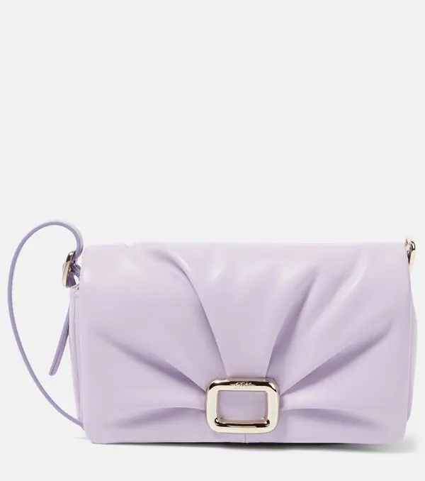 ROGER VIVIER Viv’ Choc Leather Phone Pouch - Purple