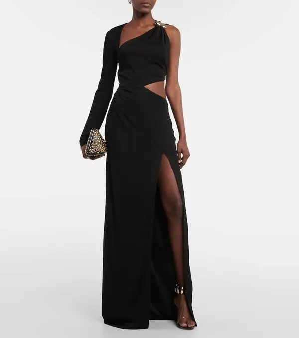 Galvan Cutout One-shoulder Gown