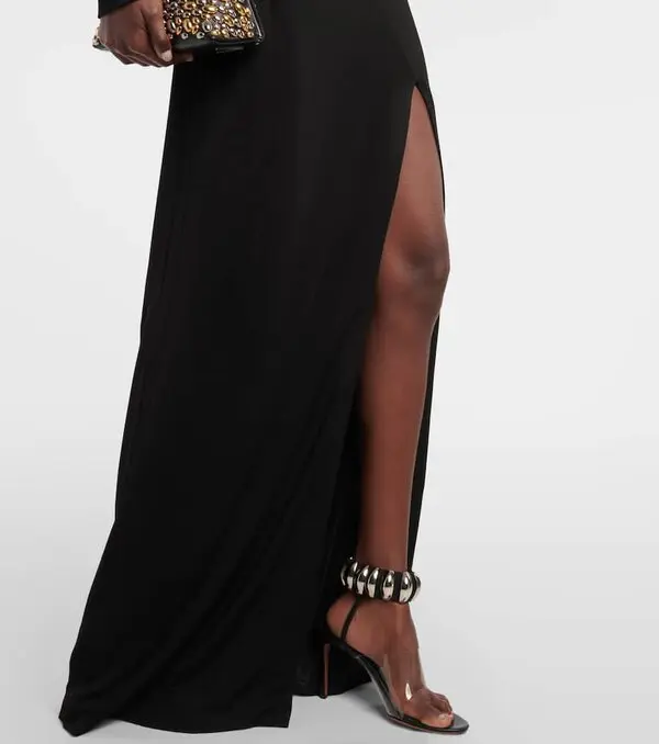 Galvan Cutout One-shoulder Gown