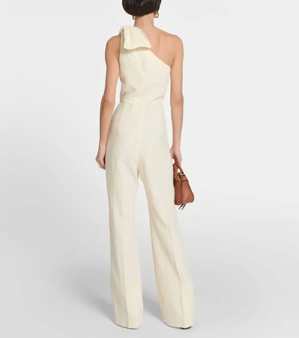 Chloé One-shoulder Linen Jumpsuit