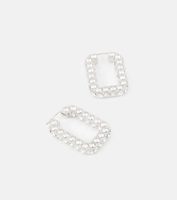 Amina Muaddi Charlotte Embellished Hoop Earrings