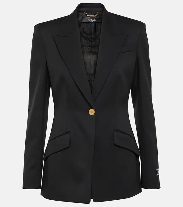 Versace Wool-blend Blazer - Black