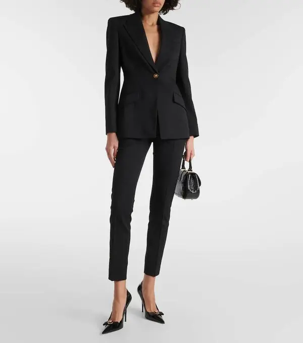 Versace Wool-blend Blazer - Black