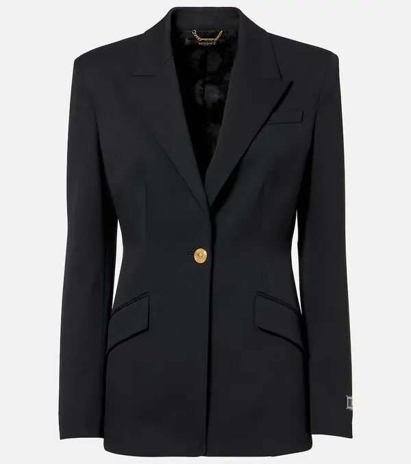 Versace Wool-blend Blazer - Black