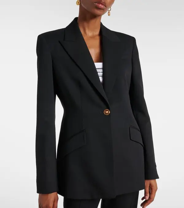 Versace Wool-blend Blazer - Black
