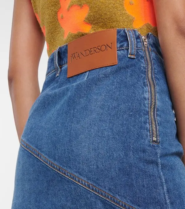 JW Anderson Twisted Asymmetric Denim Miniskirt - Blue