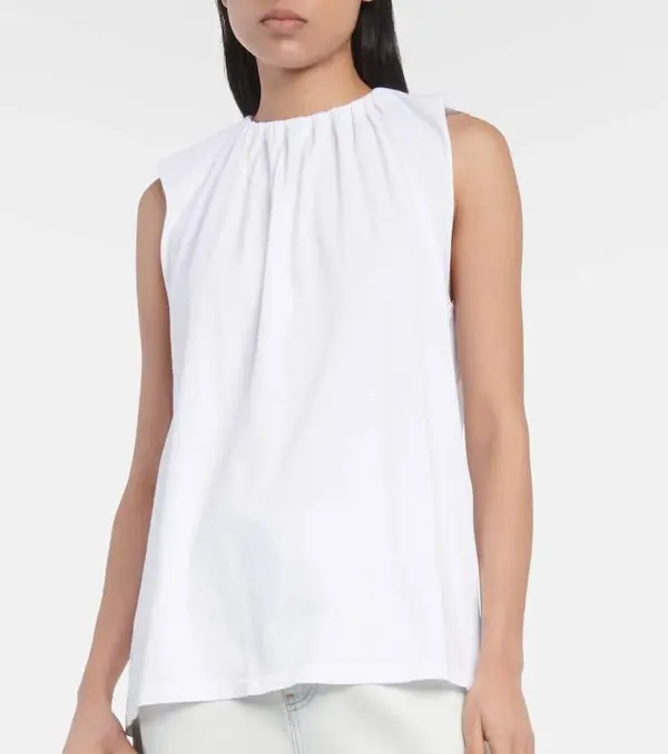 MAISON MARGIELA Ruffled Cotton Jersey Top