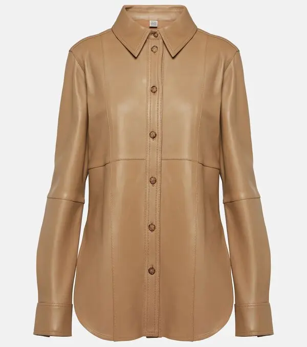 TOTEME Leather Shirt - Beige