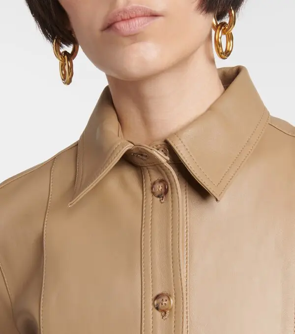 TOTEME Leather Shirt - Beige