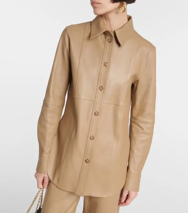 TOTEME Leather Shirt - Beige