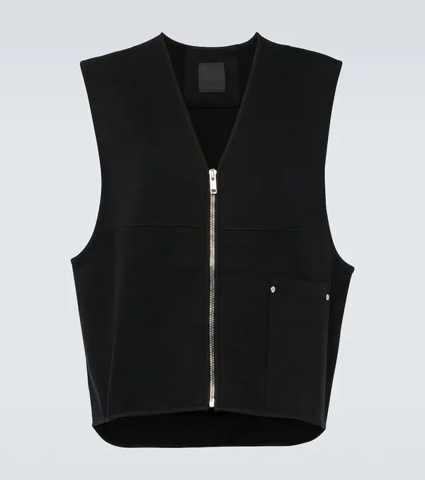 Givenchy Cotton Fleece Vest - Black