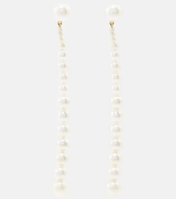 Sophie Bille Brahe Piazza 18kt Gold Drop Earrings With Freshwater Pearls - Metallic