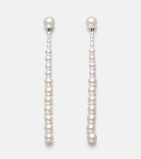 Sophie Bille Brahe Piazza 18kt Gold Drop Earrings With Freshwater Pearls - Metallic