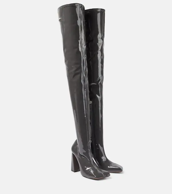 Amina Muaddi Marine Stretch 95 Over-the-knee Boots - Grey