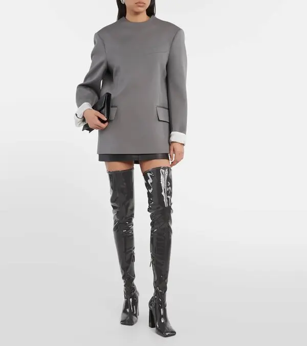 Amina Muaddi Marine Stretch 95 Over-the-knee Boots