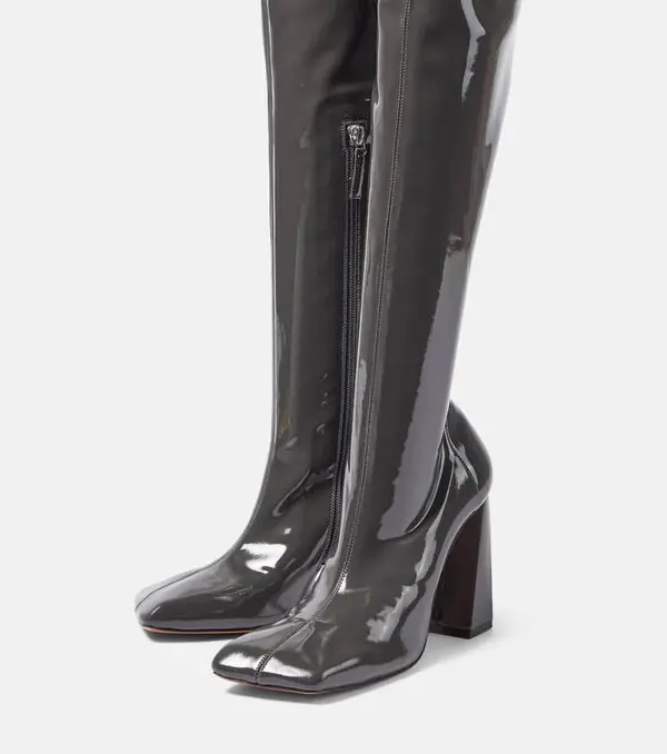 Amina Muaddi Marine Stretch 95 Over-the-knee Boots