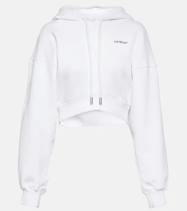 Off-White Printed Cropped Hoodie - Multicoloured