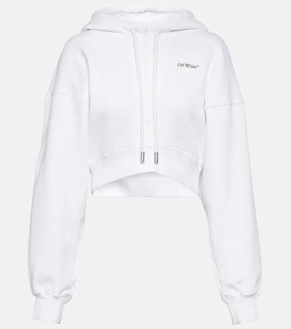 Off-White Printed Cropped Hoodie - Multicoloured