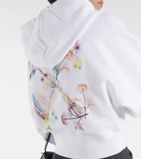 Off-White Printed Cropped Hoodie - Multicoloured
