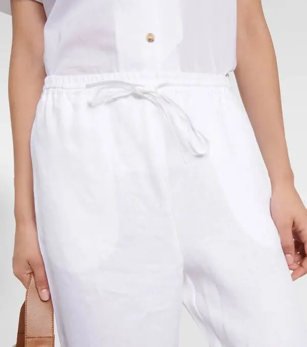 Asceno Aurelia Linen Straight Pants - White