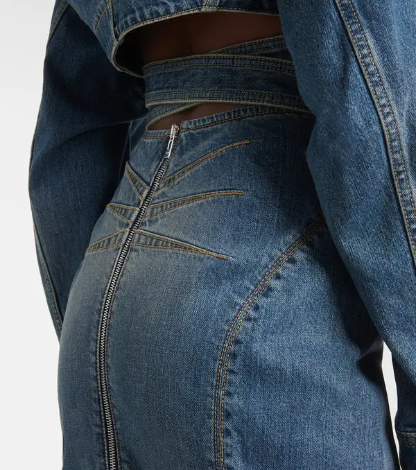 Alaïa Denim Pencil Skirt - Blue