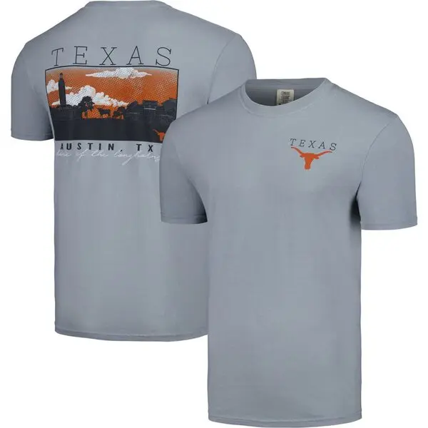 IMAGE ONE Texas Longhorns Campus Scene Comfort Colors T-shirt - Gray